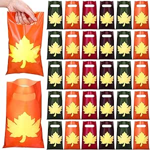 Amazon.com: 100 Pcs Fall Theme Gift Bags Reusable Colorful Treat Bags ...