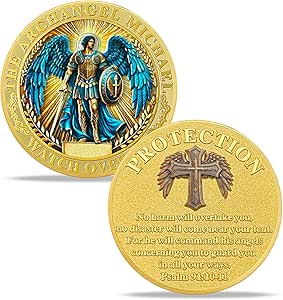 Amazon.com : ASmileIndeep Archangel Michael Challenge Coin - St Michael ...