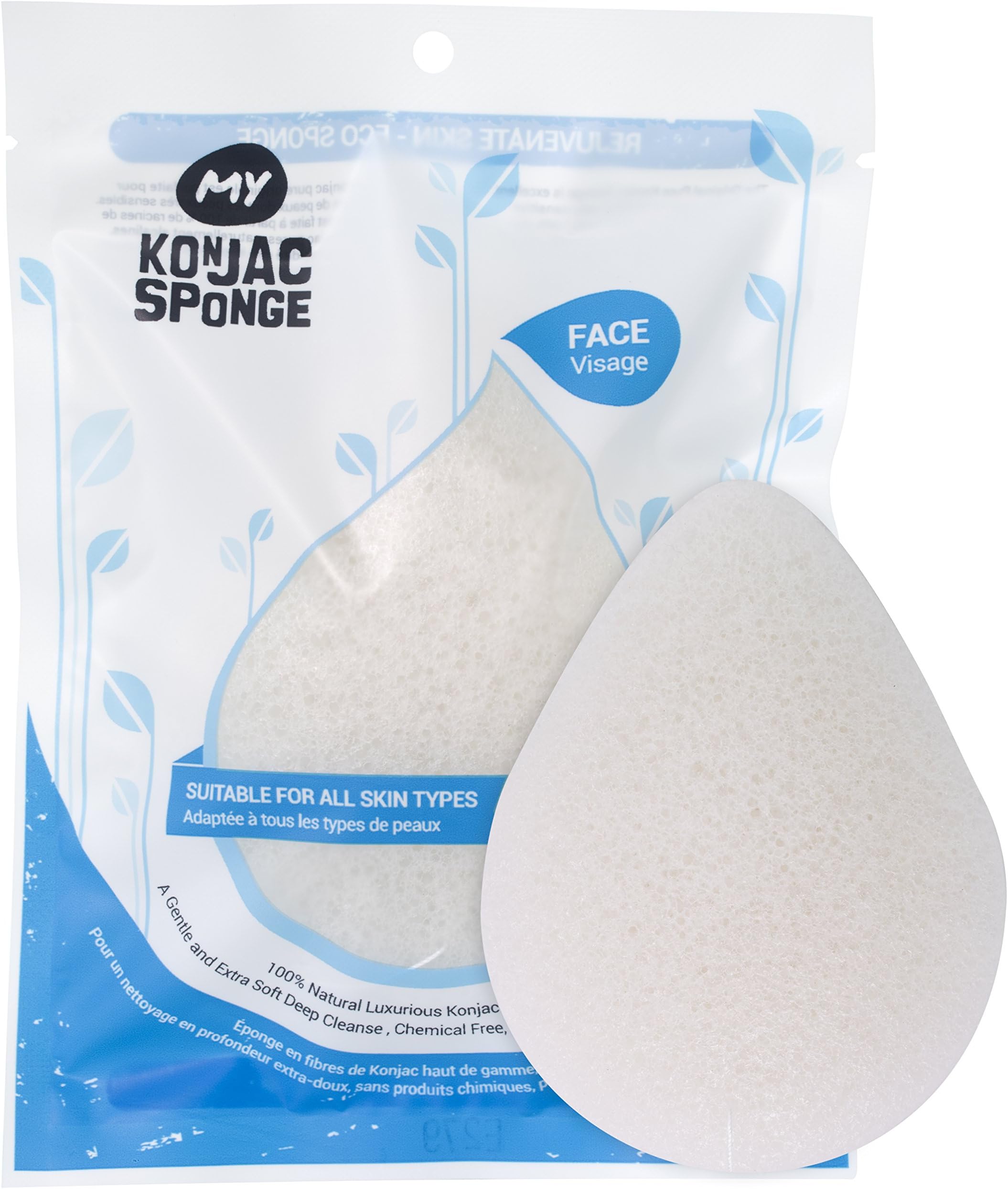 Amazon.com: MY Konjac Sponge All Natural Fiber Original Pure Facial ...