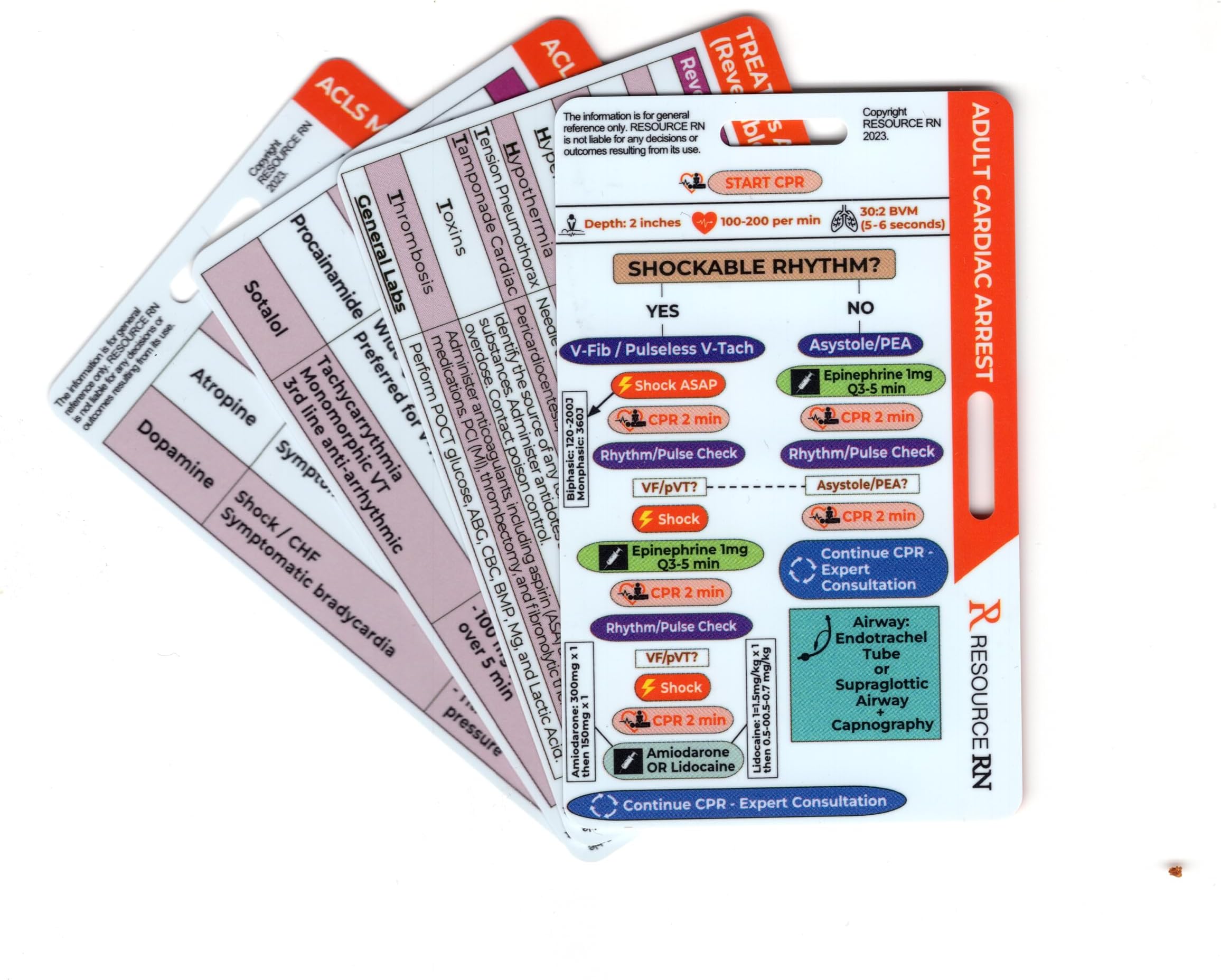 Amazon.com : Quick ACLS Card (2022 ACLS Guidelines) AHA ACLS Badge ...