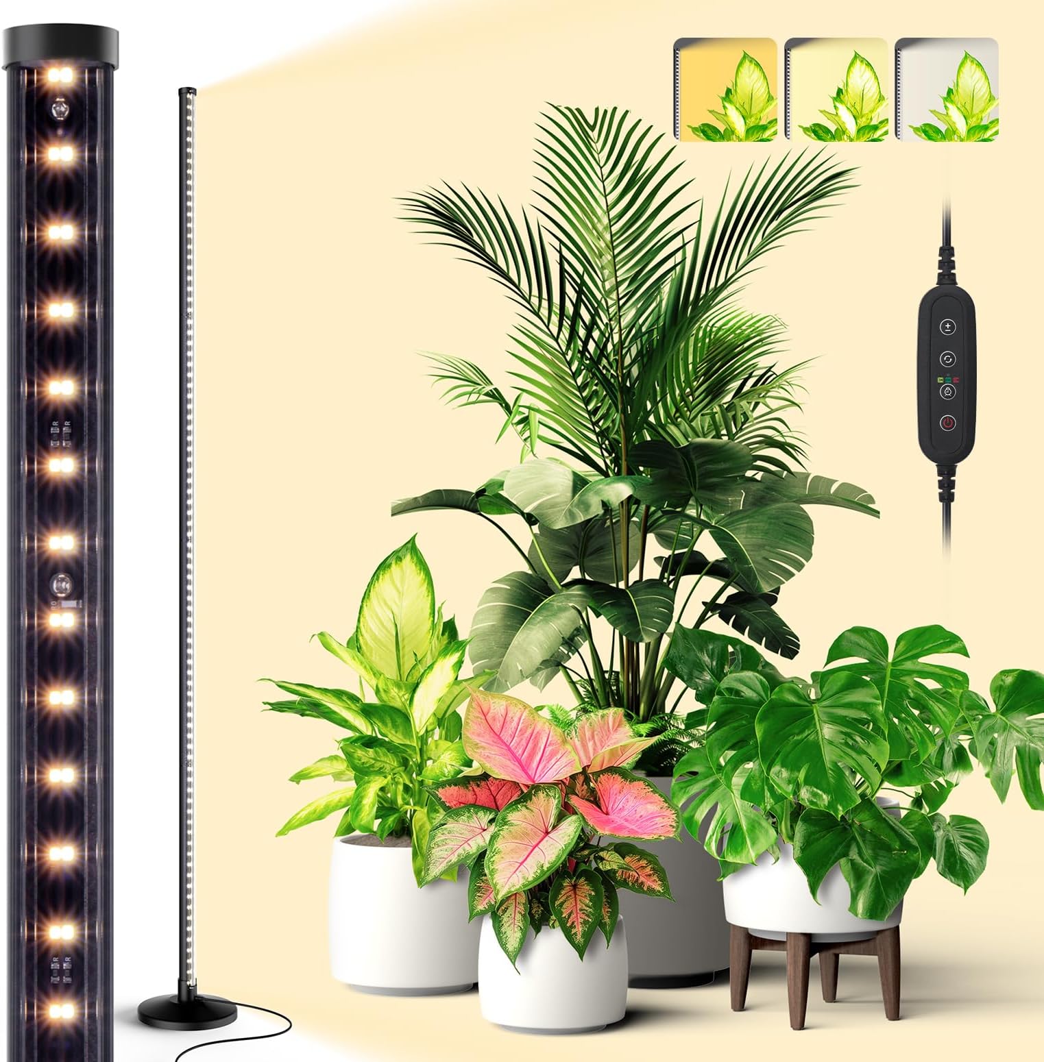 Bstrip Standing Grow Light for Indoor Plants - T10 Full Spectrum ...
