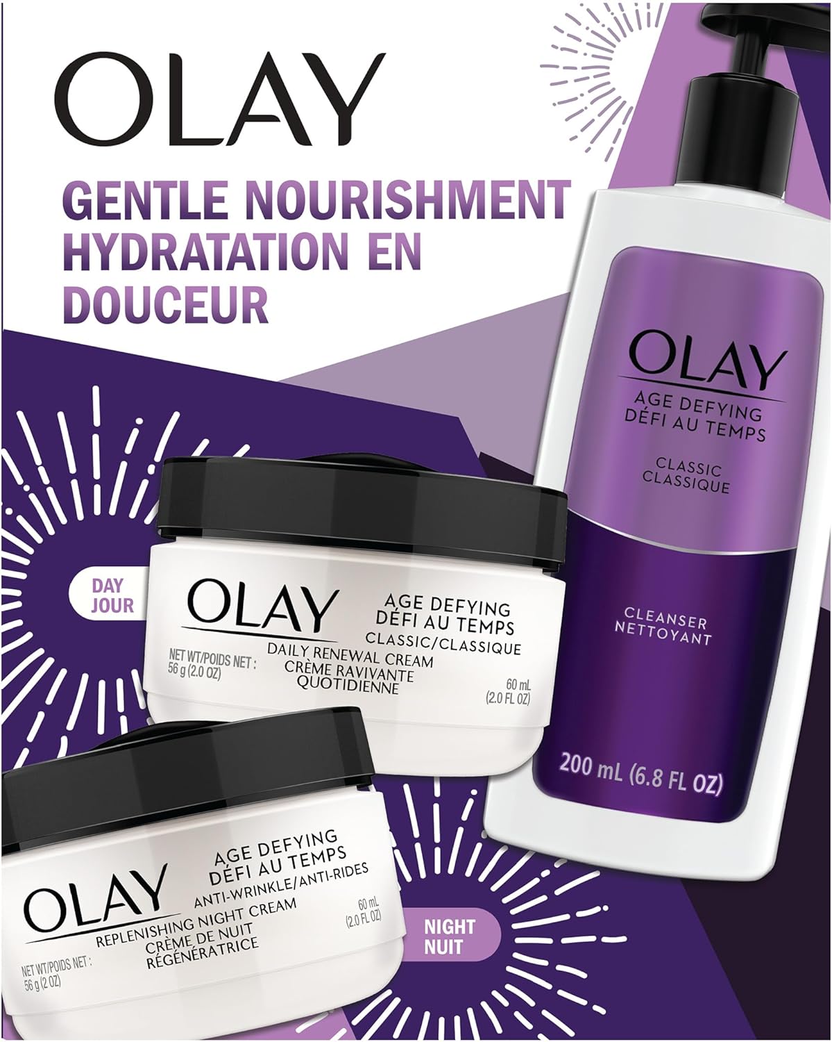 Olay Age Defy Skincare Set: Face Cleanser 200 mL + Daily Facial ...