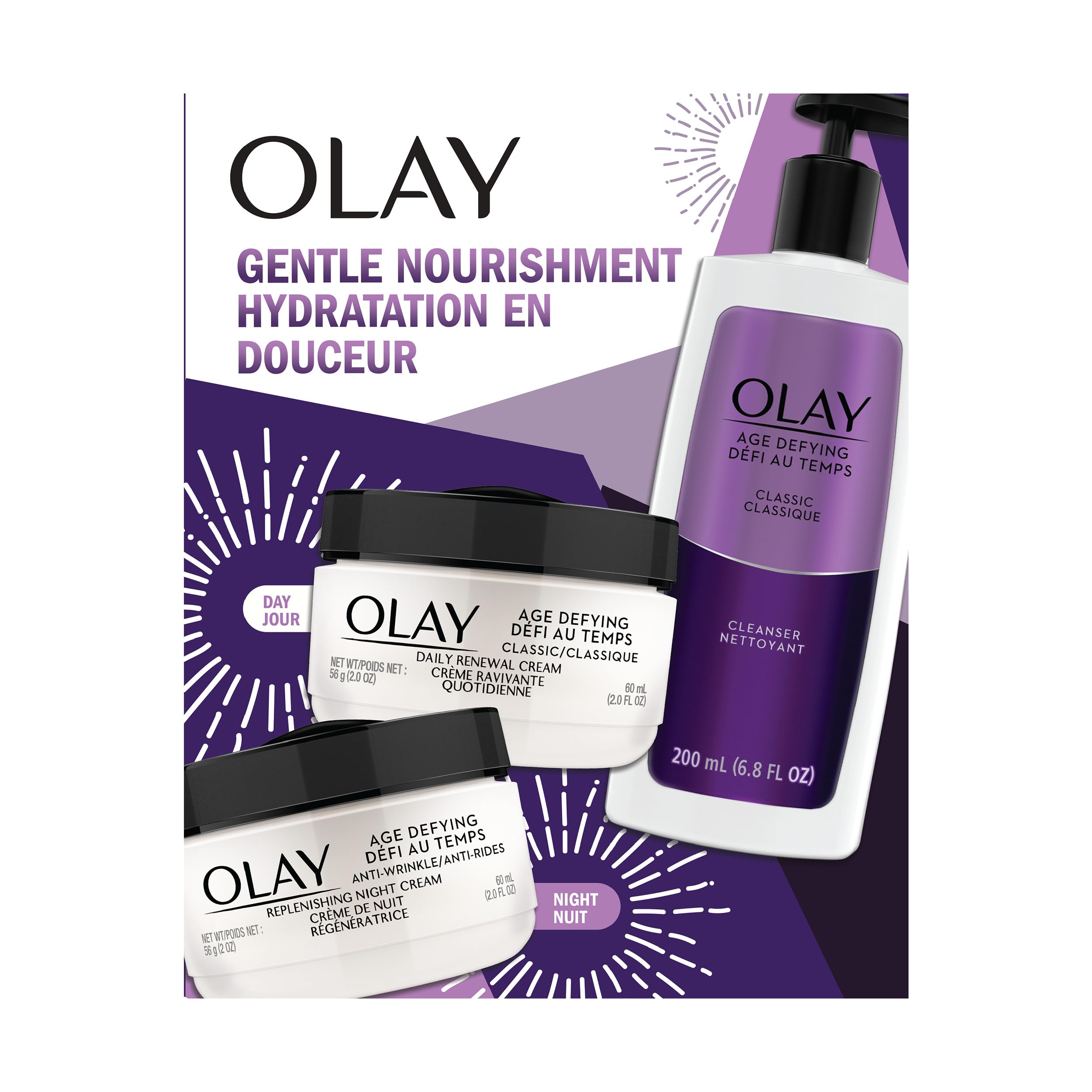 Olay Age Defy Skincare Set: Face Cleanser 200 mL + Daily Facial ...