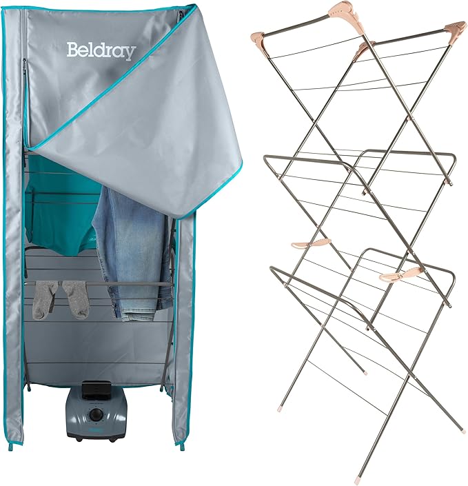 Beldray Clothes Airer & Heated Pod Drying System – 3 Tier Foldable ...
