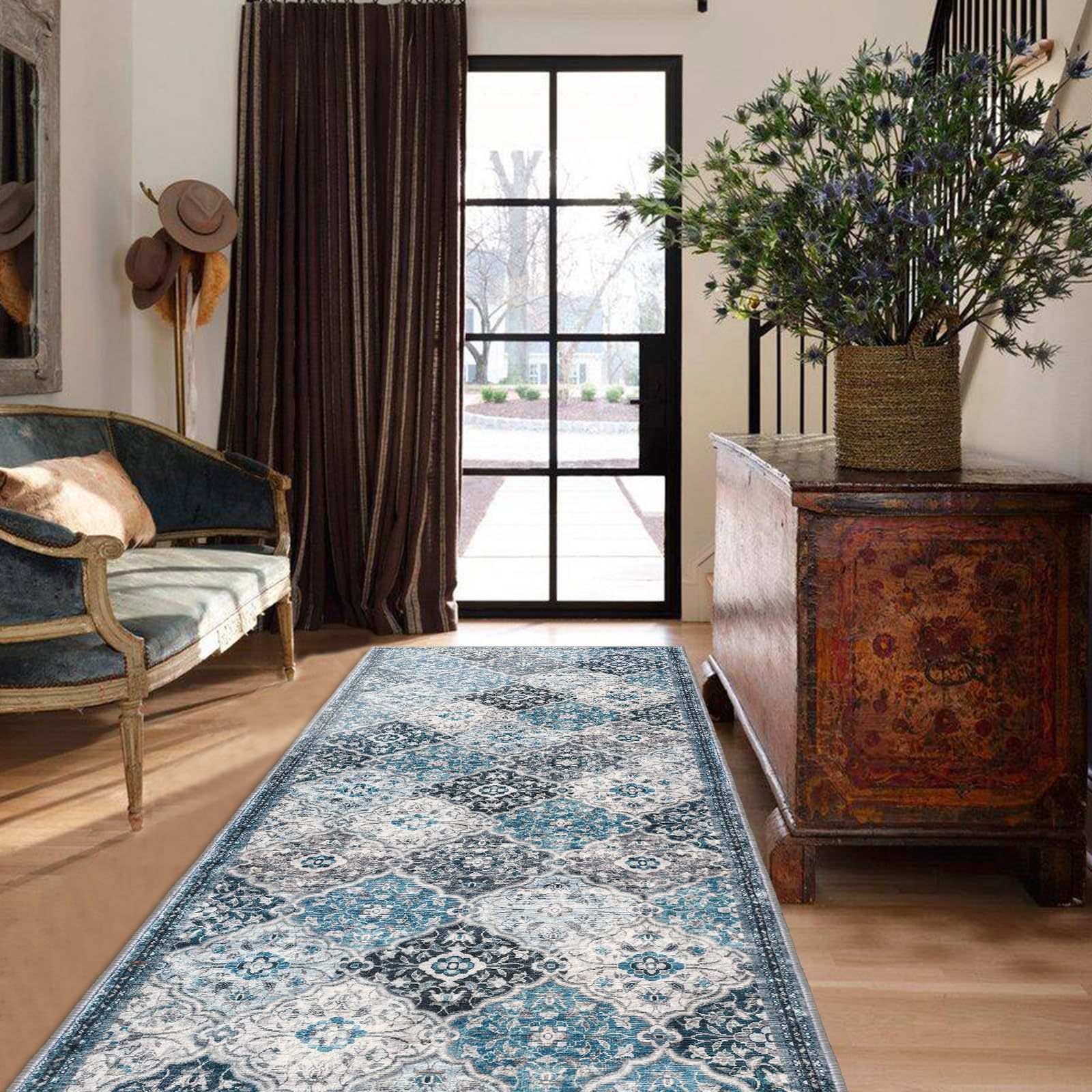 Amazon.com: KILOCOCO 3x8 Runner Rug, Moroccan Washable Hallway Entryway ...
