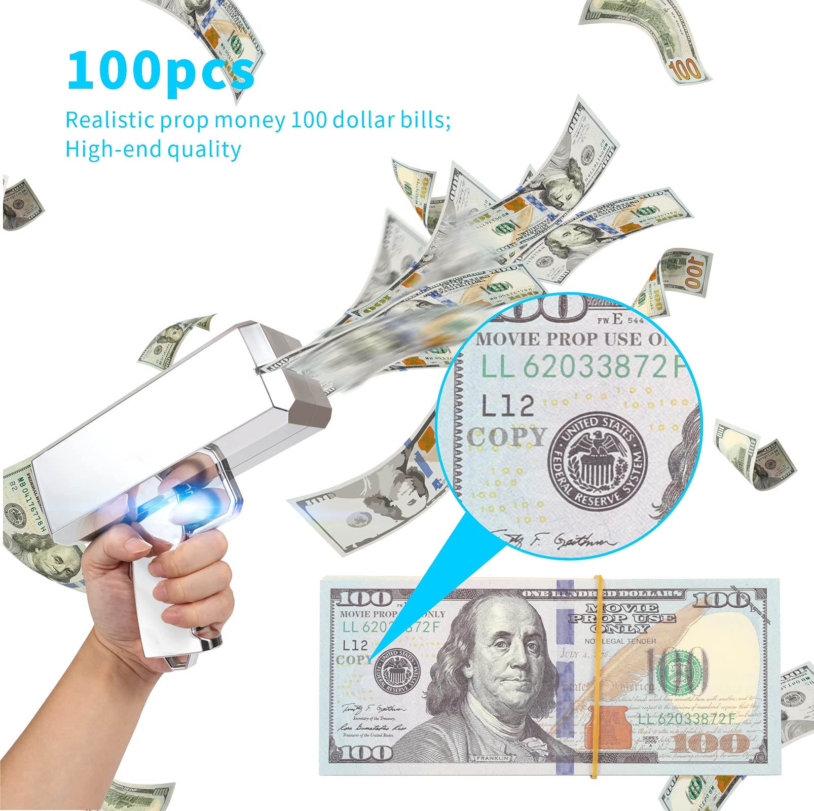 Buy Achzzy Money Gun Shooter - Prop Guns for Adults boy, Money Guns ...