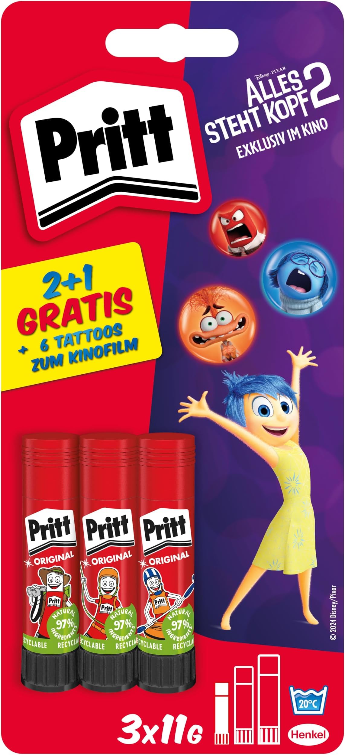 Pritt colle stick Fun Colors, colla colorata per bambini, per lavoretti ...
