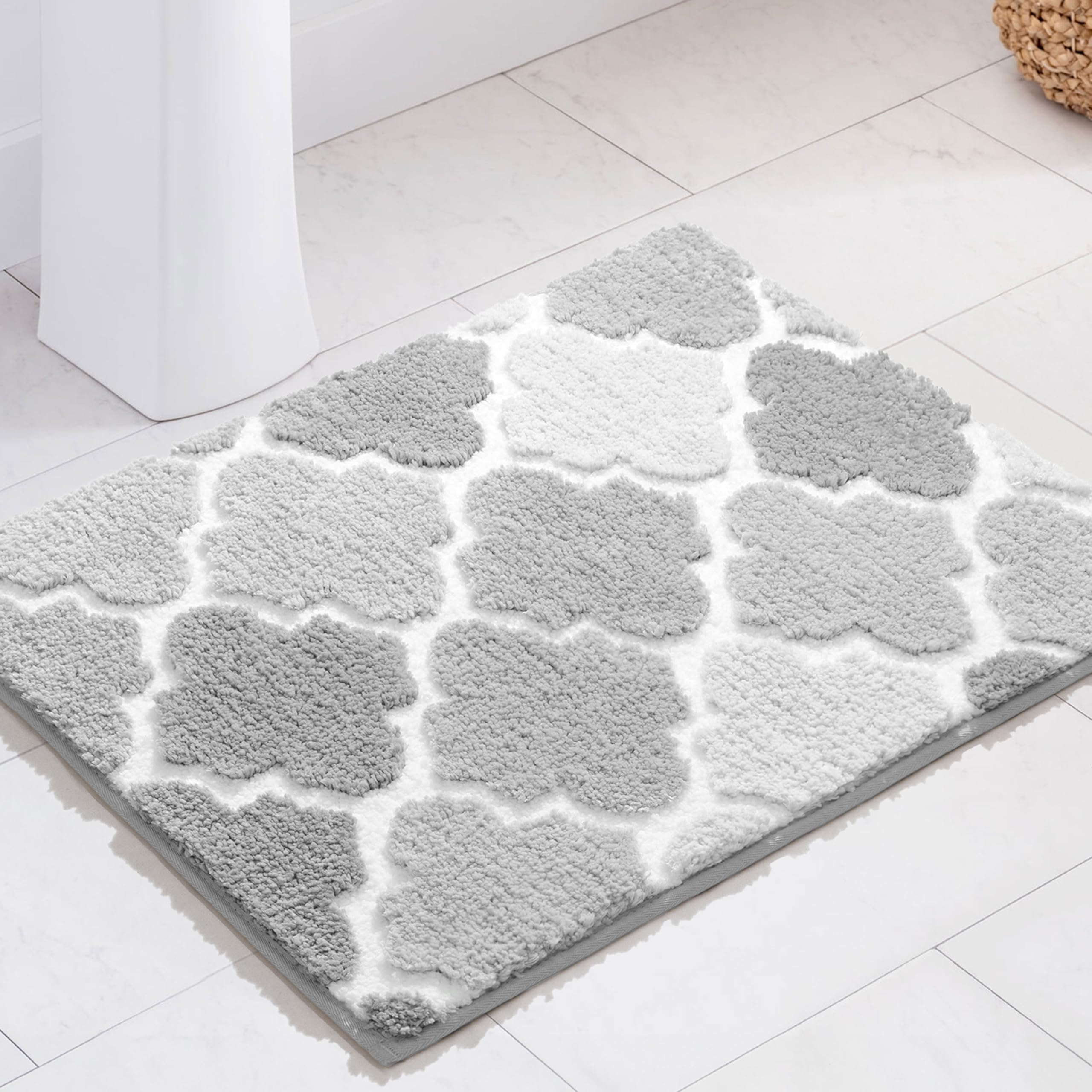Amazon.com: DEXDE Gray Bathroom Rugs Non-Slip,Small Bath Rugs Fuzzy ...