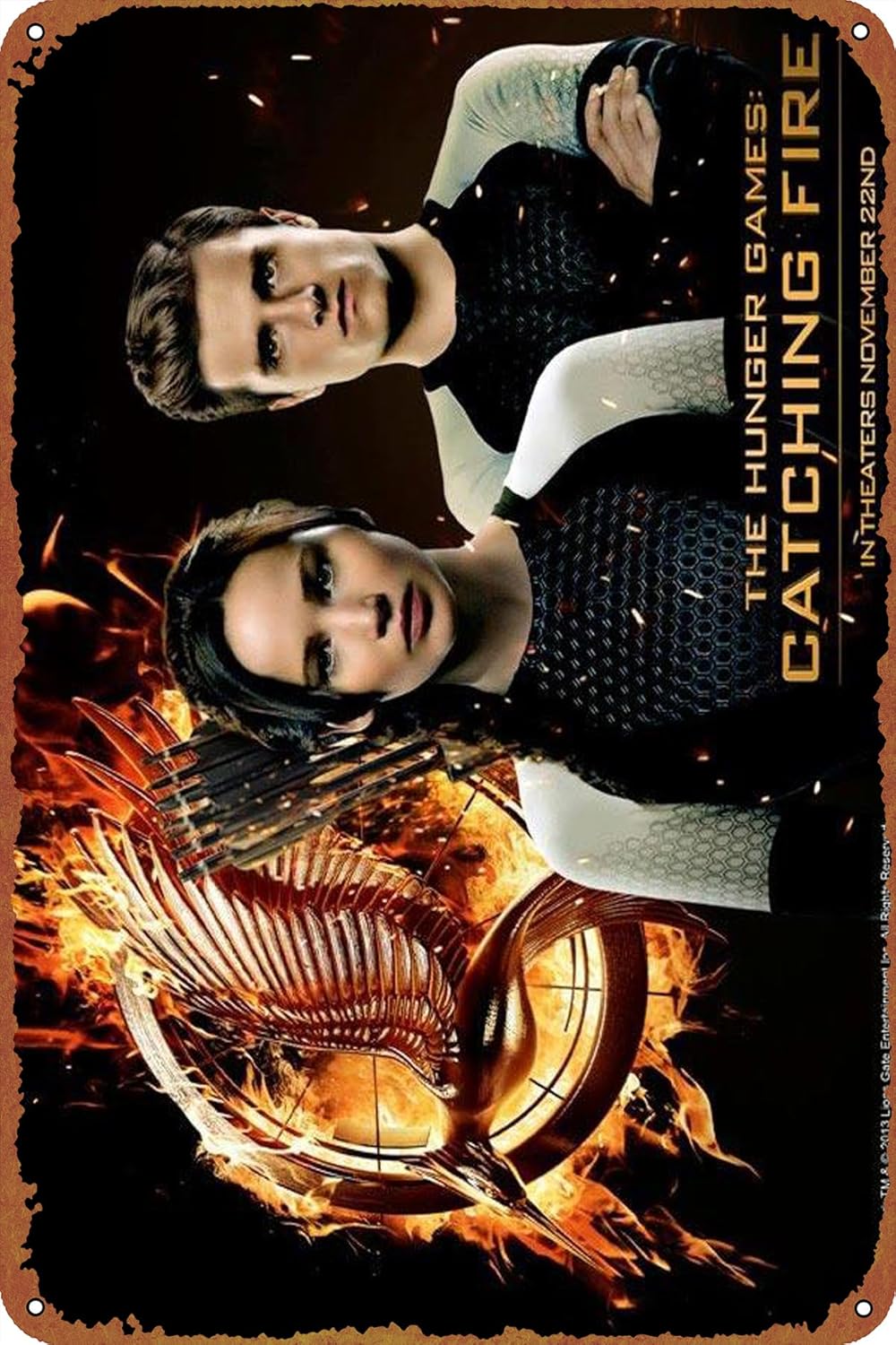 Amazon.com: The Hunger Games: Catching Fire Movie Poster Sign Metal Tin ...