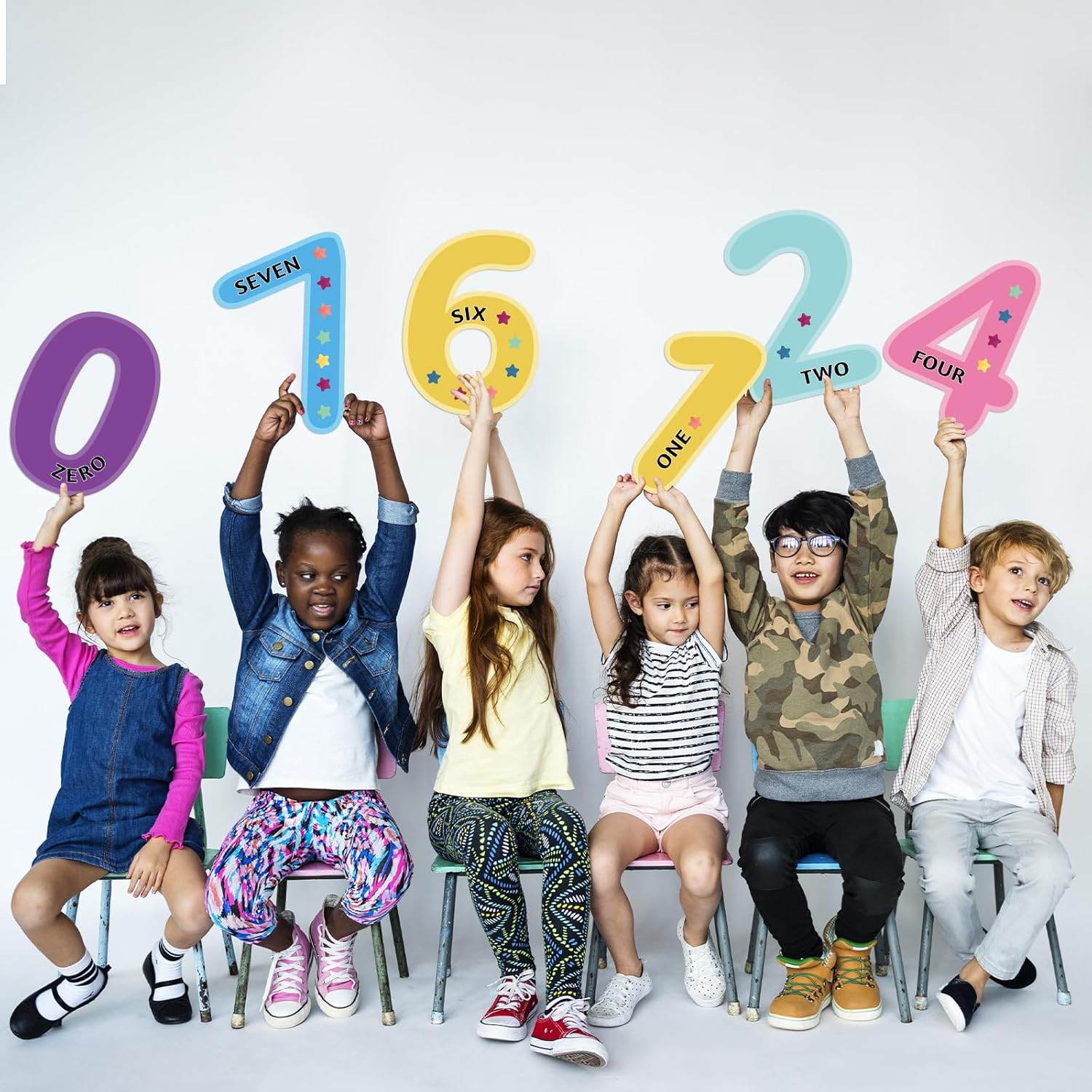 12 PCS Large Math Poster from 1 to 12 Numbers Bulletin Board ...