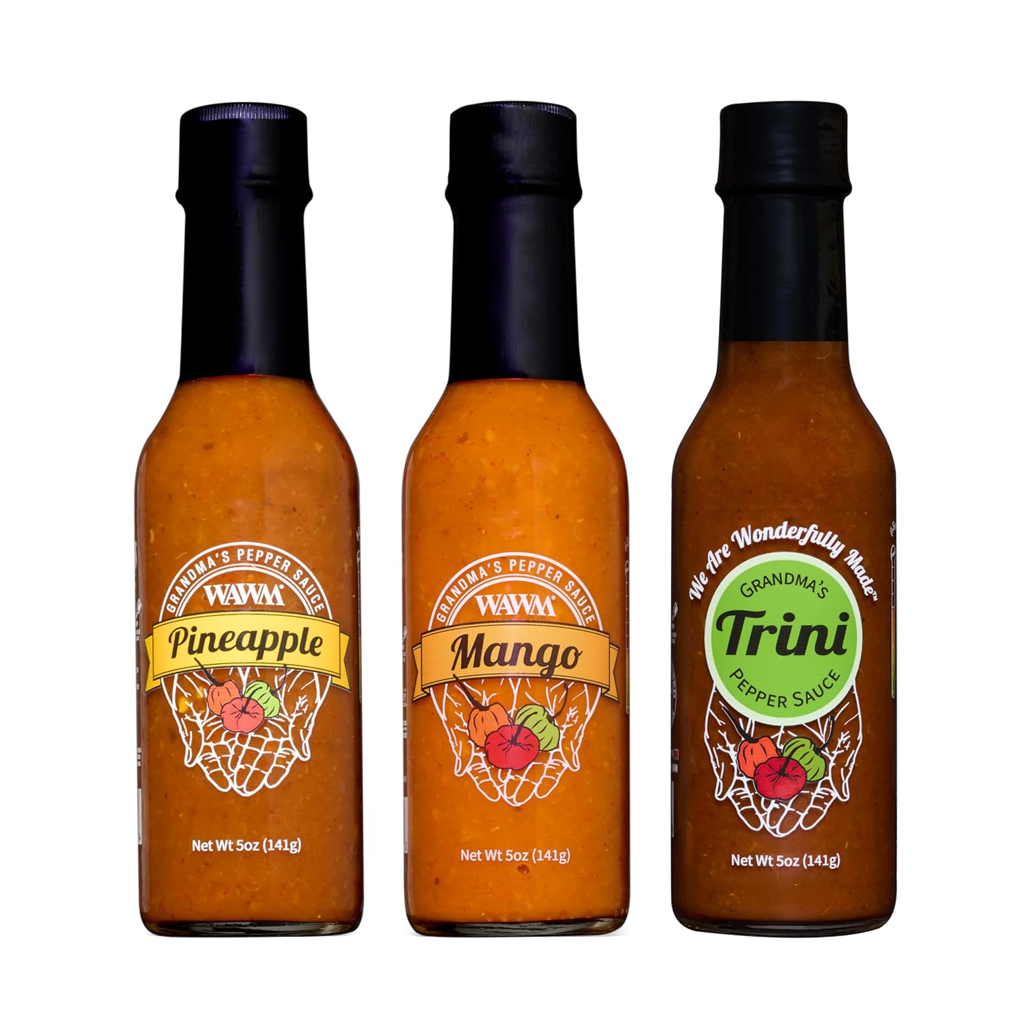 Amazon.com : Grandma's Trini, Mango & Pineapple Pepper Sauce Variety ...