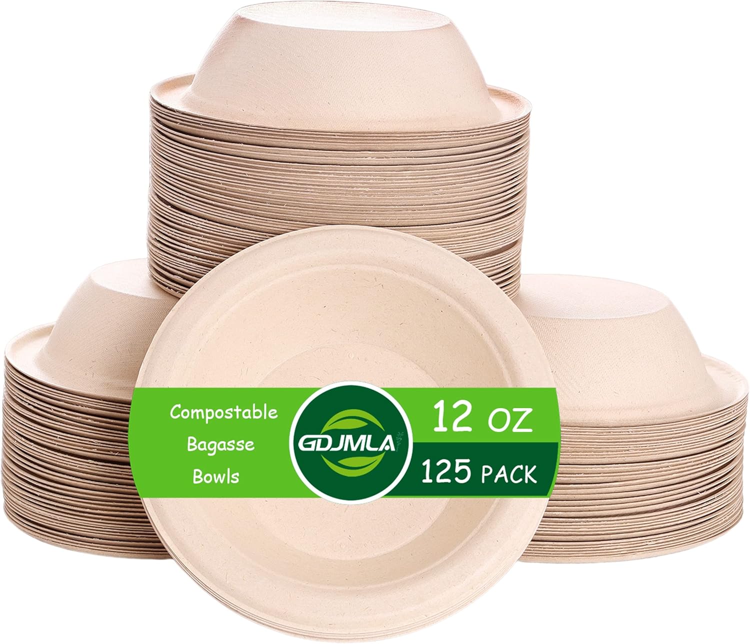 Amazon.com: GDJMLai 125 Pack Compostable Bowls - 12oz Heavy Duty ...
