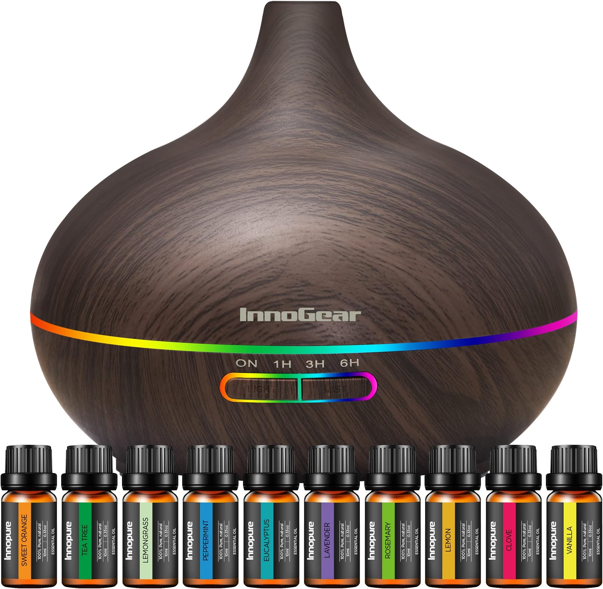 Amazon.com: InnoGear 400ml Aromatherpy Diffuser with 10 Essential Oils ...