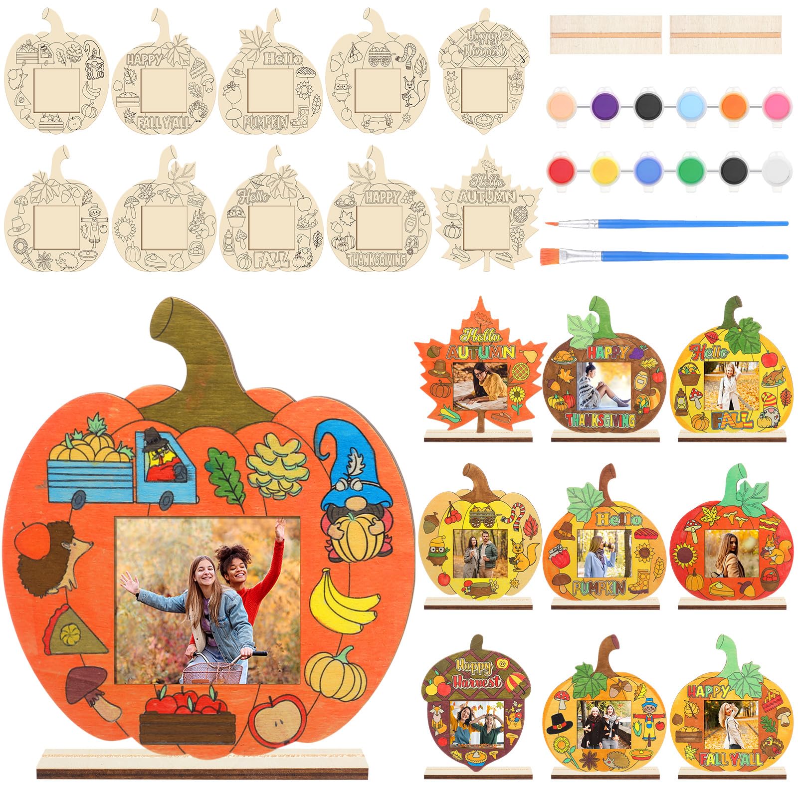 Snapklik.com : 10 Pack Thanksgiving Fall DIY Picture Frames Craft Kit ...