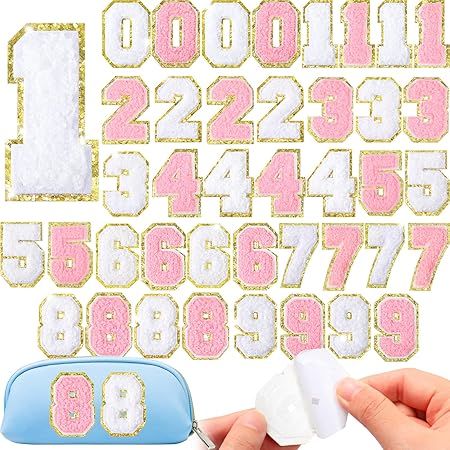 Amazon.com: TACVEL 40 Pieces Yellow Iron on Numbers Patches, Numbers 0 ...