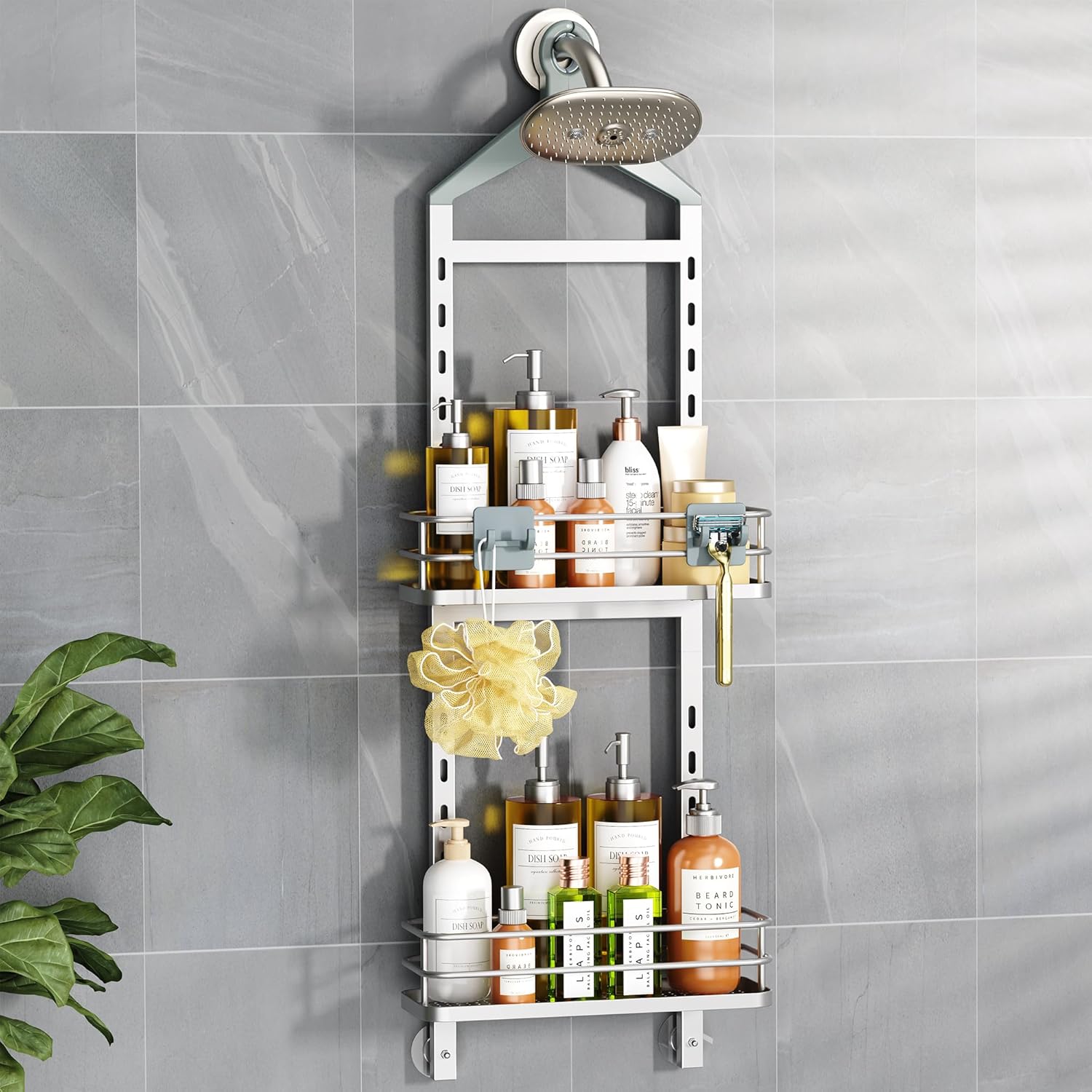 Amazon.com: ODesign 2 Tier Shower Caddy Organizer-Over the Shower Head ...