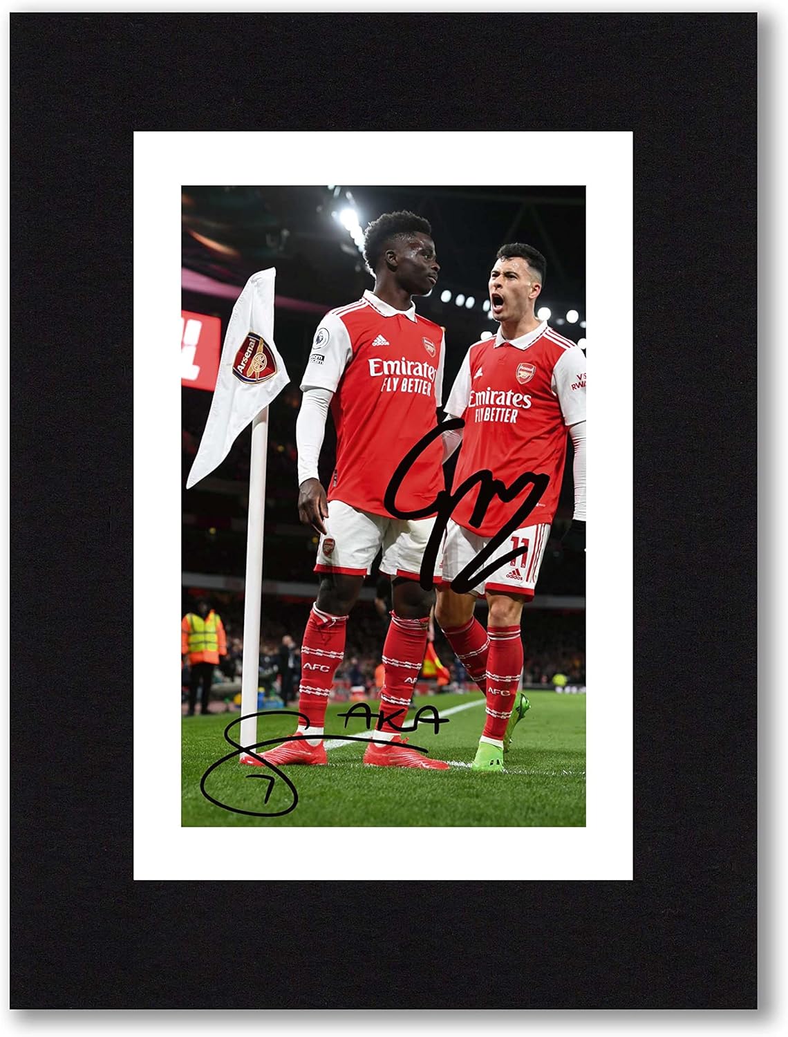 RJR PRINTS Bukayo Saka & Gabriel Martinelli - Arsenal Signed 8x6 Inch ...