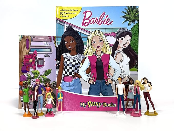 Barbie My Busy Books - Storybook, 10 figurines, playmat: With Storybook ...