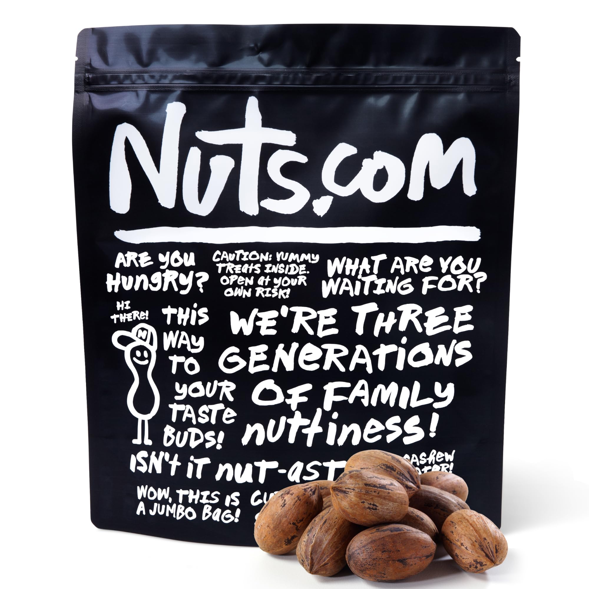 Amazon.com : Nuts.com Pecans in Shell, 3lb Bag – Naturally Sweet, Raw ...