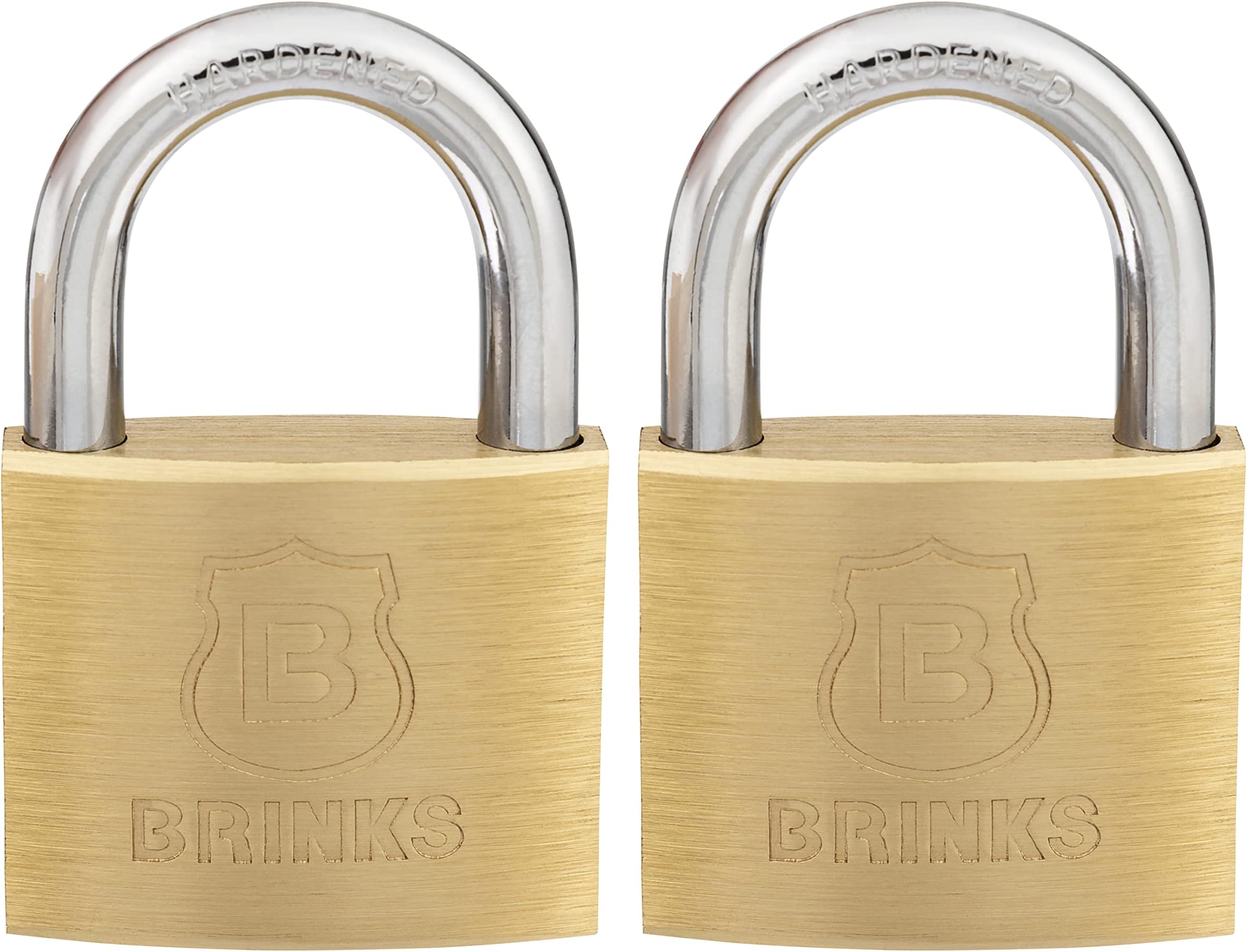 BRINKS - 40mm Solid Brass Keyed Padlock with 7/8” Shackle Clearance, 4 ...