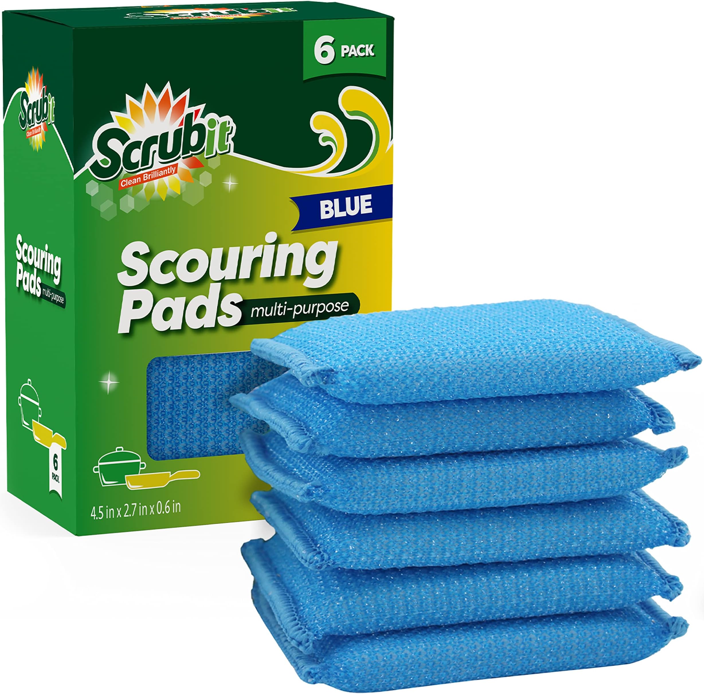Amazon.com: Scrub and Wipe Cleaning Sponges [10 Pack] – SCRUBIT Dual ...