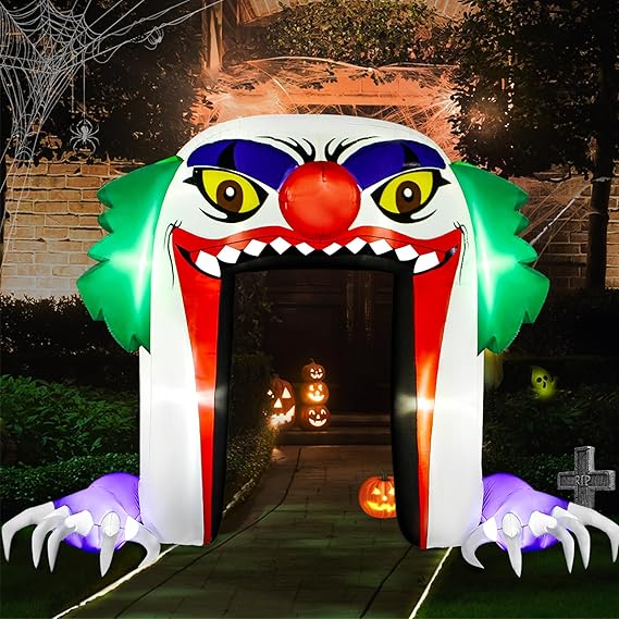 Amazon.com: 10FT Giant Halloween Inflatables Clown Archway Outdoor ...