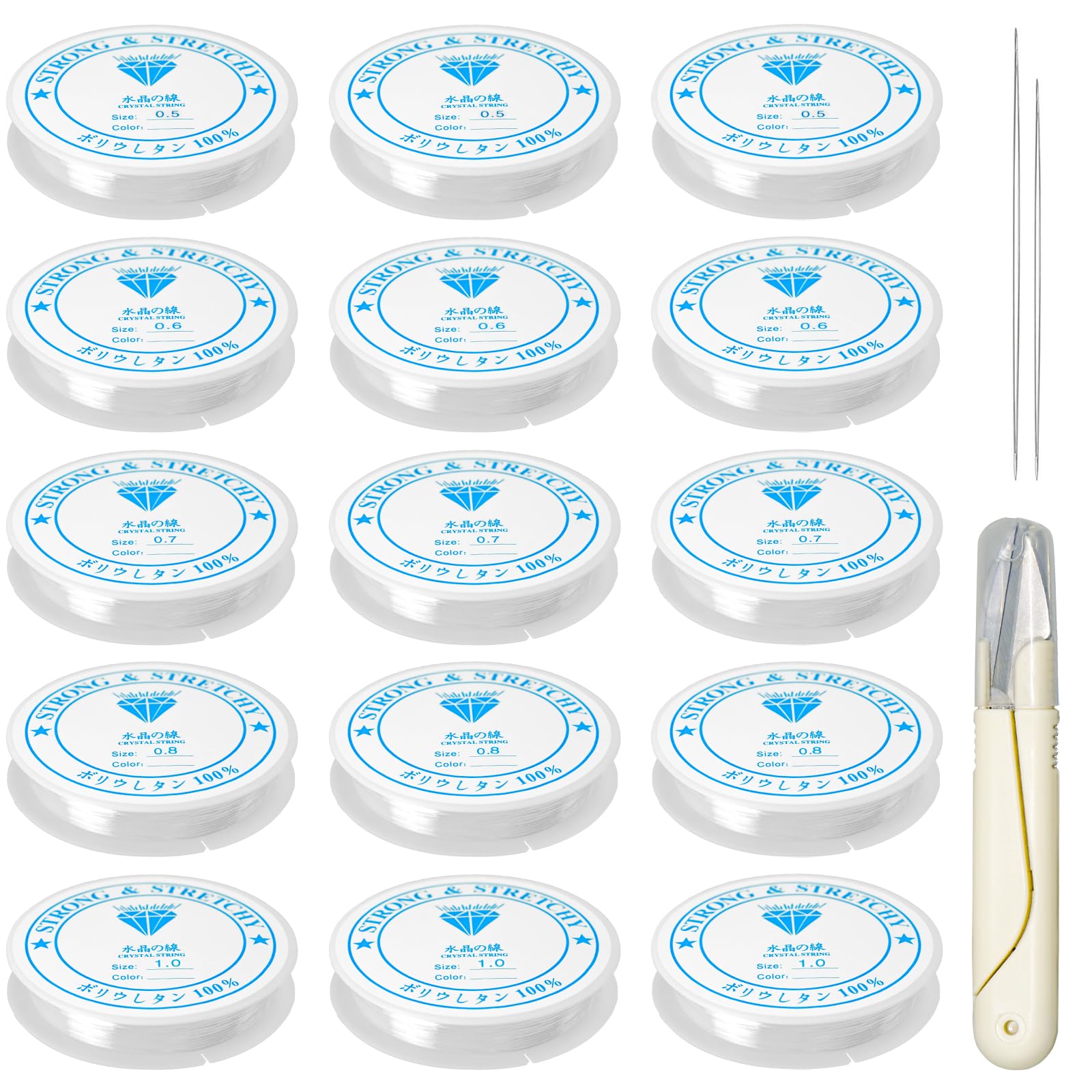 wonkeken 15 Pcs Transparent Elastic Thread Elastic Nylon Magic Rope(0 ...