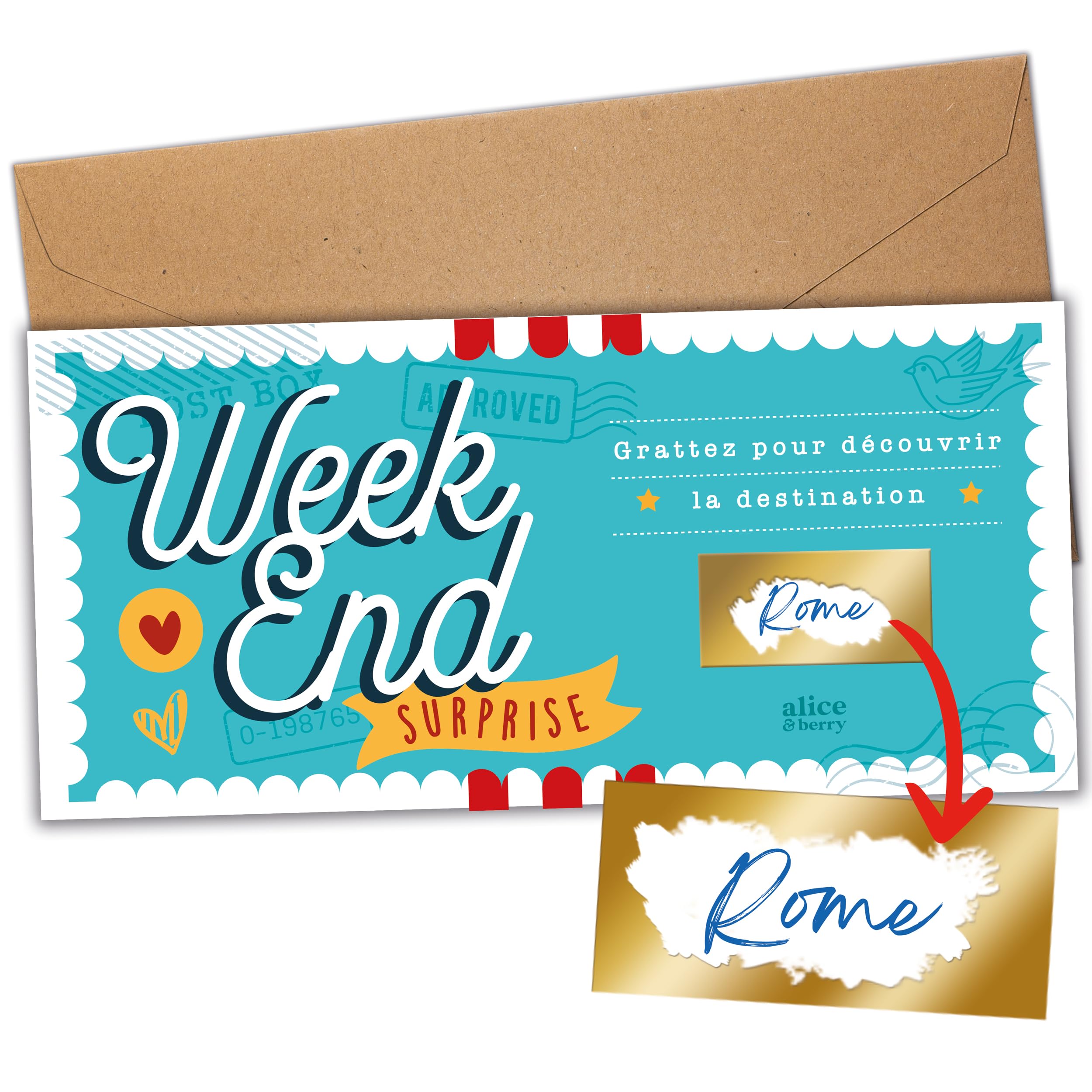 aliceandberry Carte Week-end Surprise à Gratter - Bon pour Voyage ...