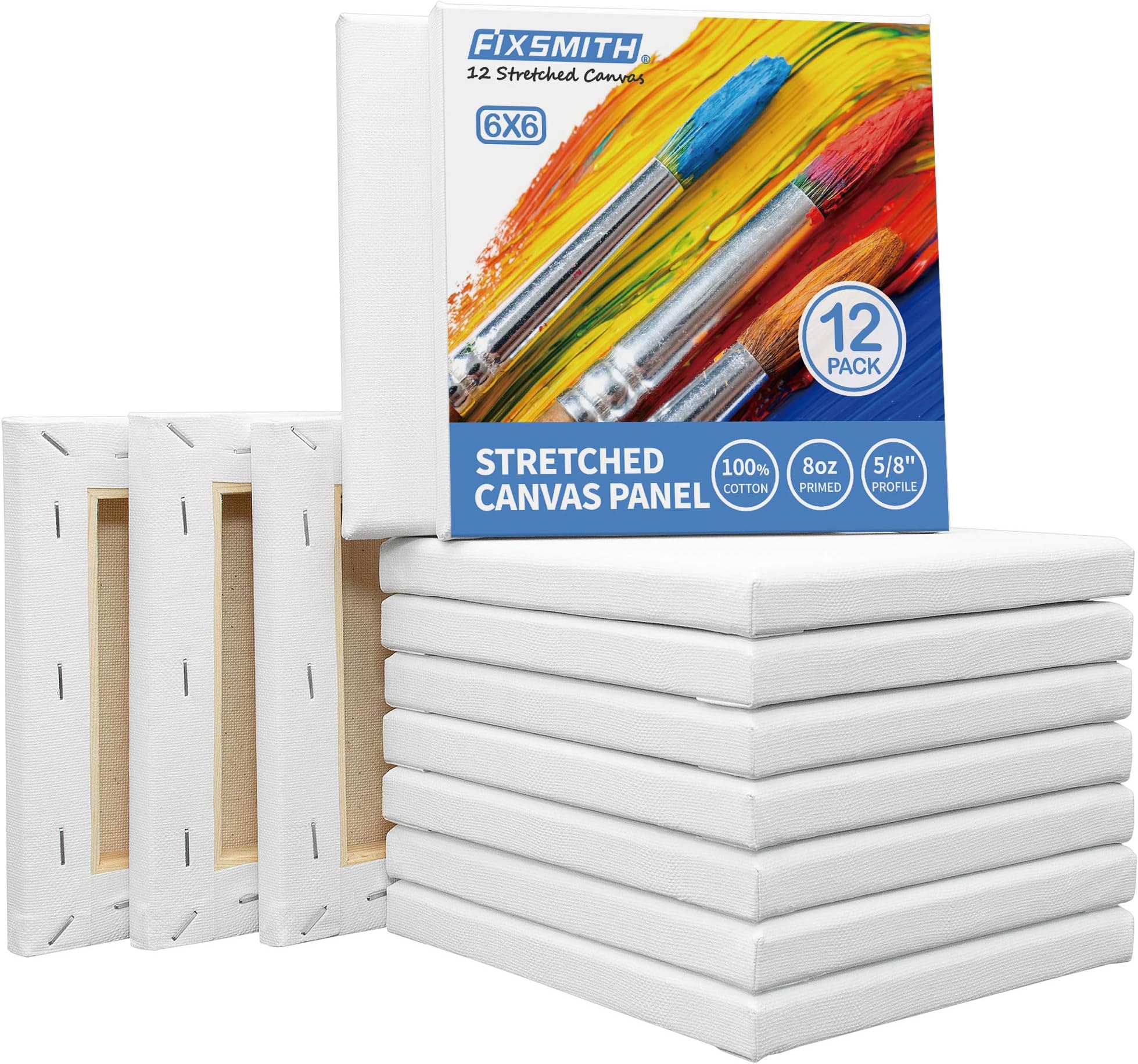 Amazon.com: SL crafts Artist Mini Stretched Canvas 6x6 Inch Small Blank ...