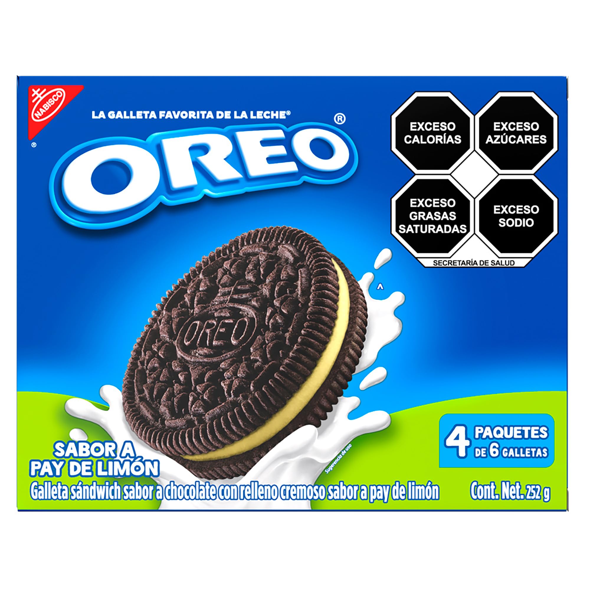 Oreo Galletas Sabor Chocolate con Relleno Sabor Pastel de Limón, 252 gr ...