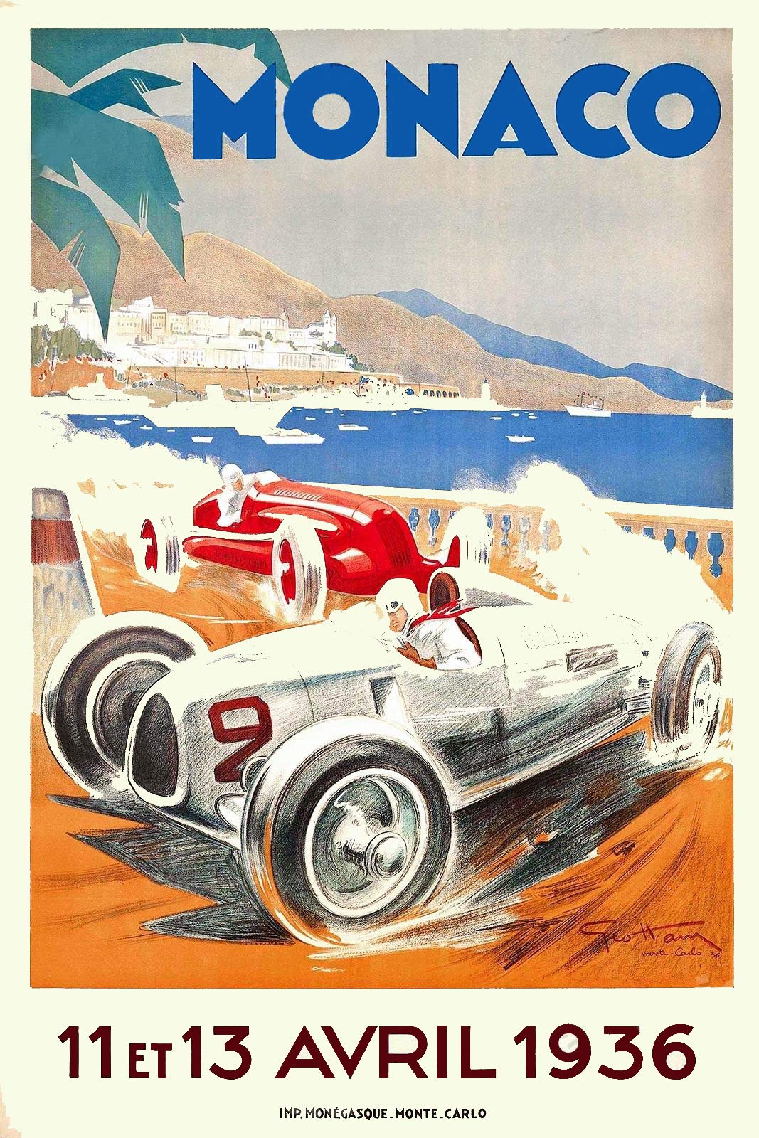 Amazon.com: Magnet Monaco Auto Race 1936 Vintage Style Grand Prix ...