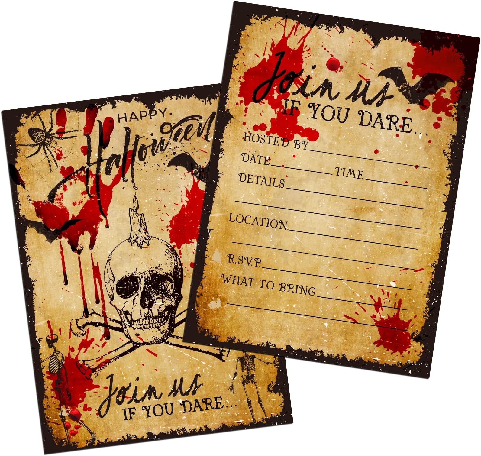 Amazon.com : FLYAB Halloween Party Invitation Cards for Kids & Adults ...