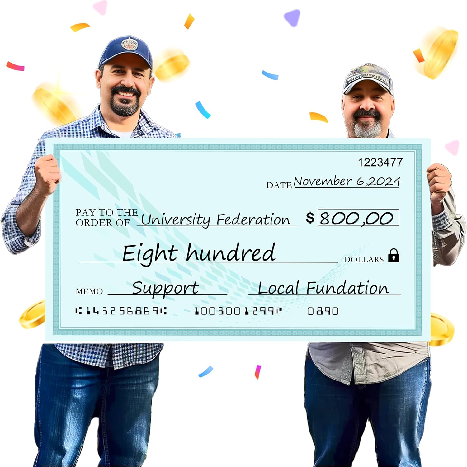 Amazon.com : Big Checks Plaque for Presentations - 30" x 16" Giant Dry ...