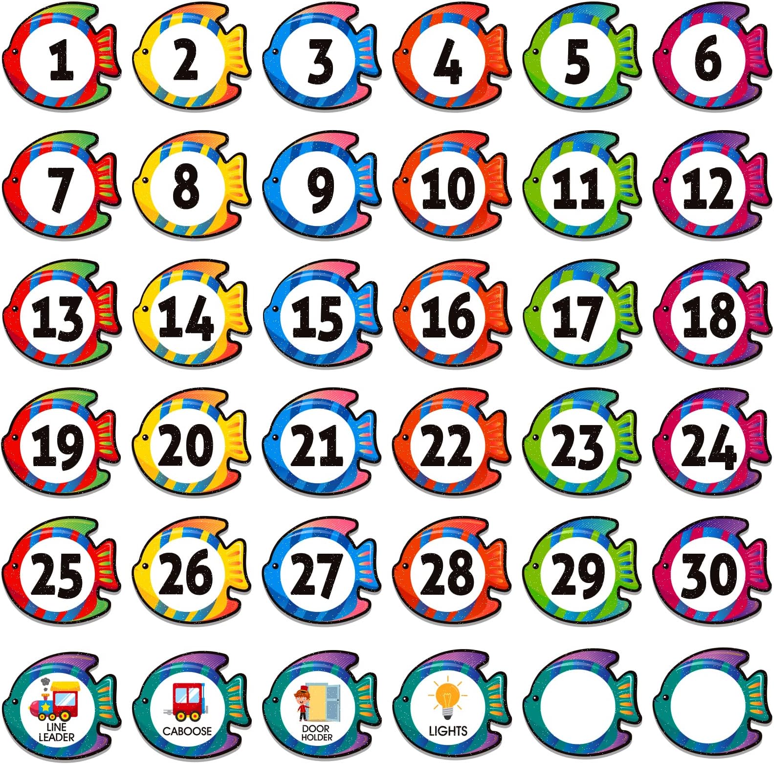 Amazon.com: WhatSign 36Pcs Number Spot Markers Stickers 4" Line up ...