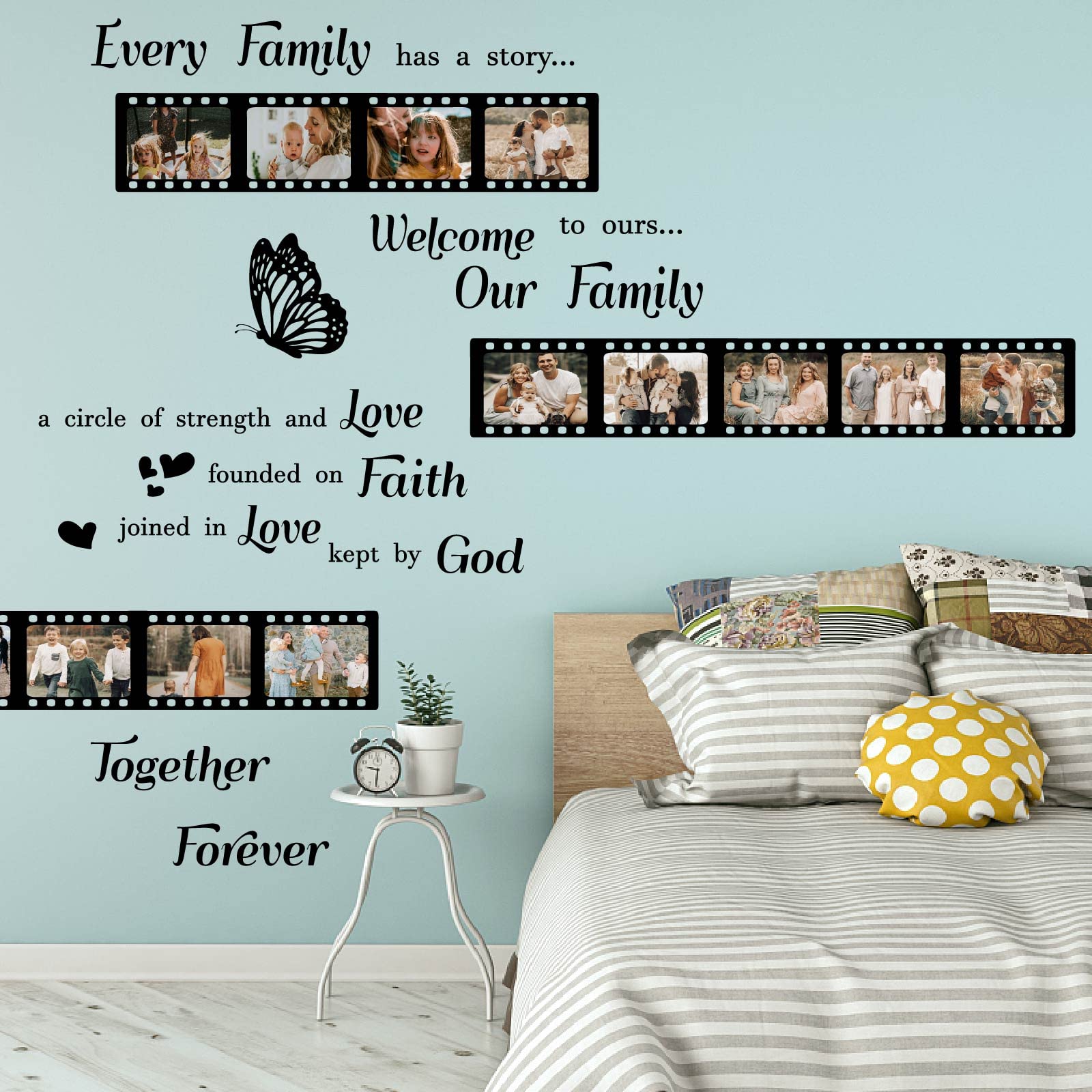 Amazon.com: PLIGREAT Family Photo Frames Wall Stickers, Peel and Stick ...