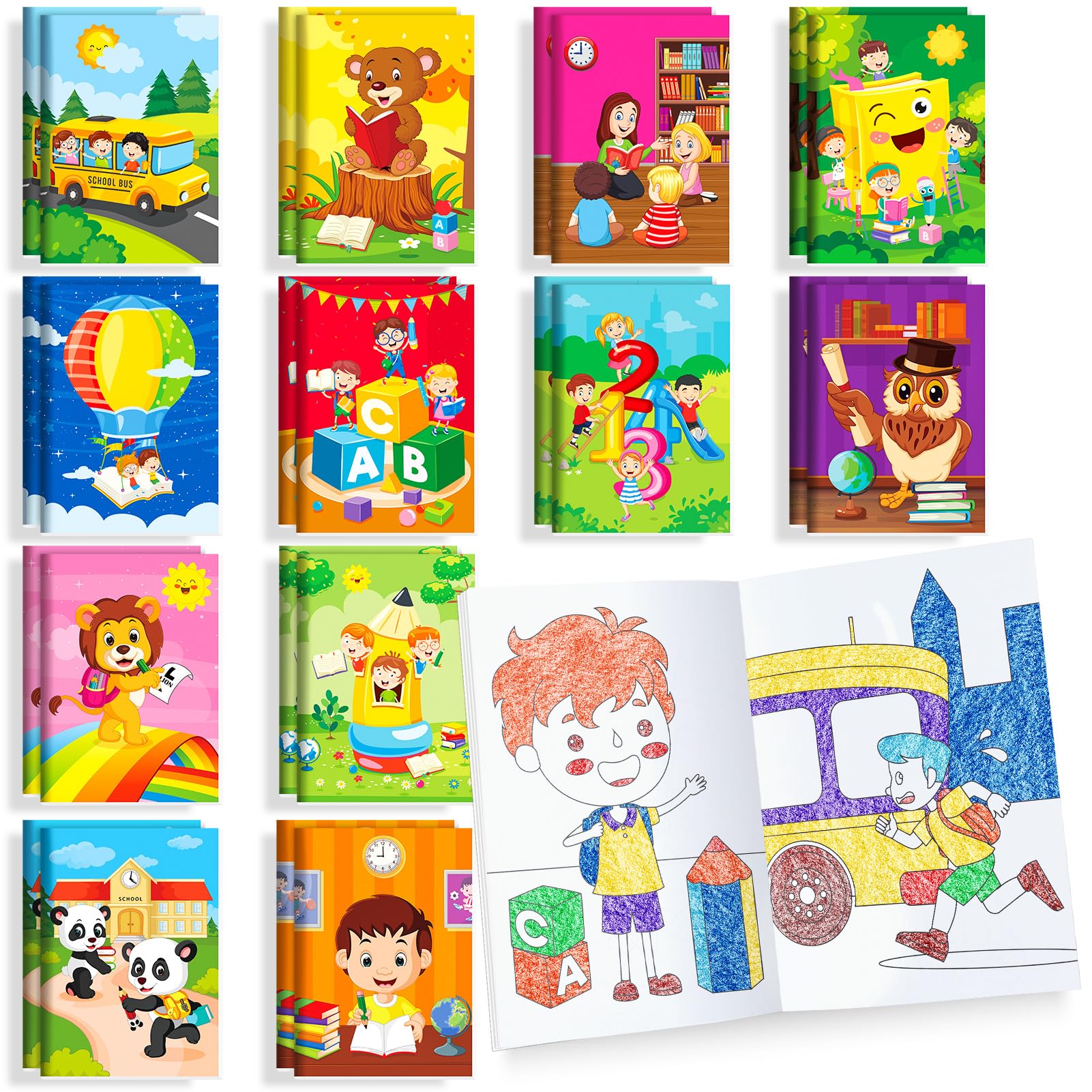 Amazon.com: BenLouis 24 Preschool Kindergarten Mini Coloring Books for ...