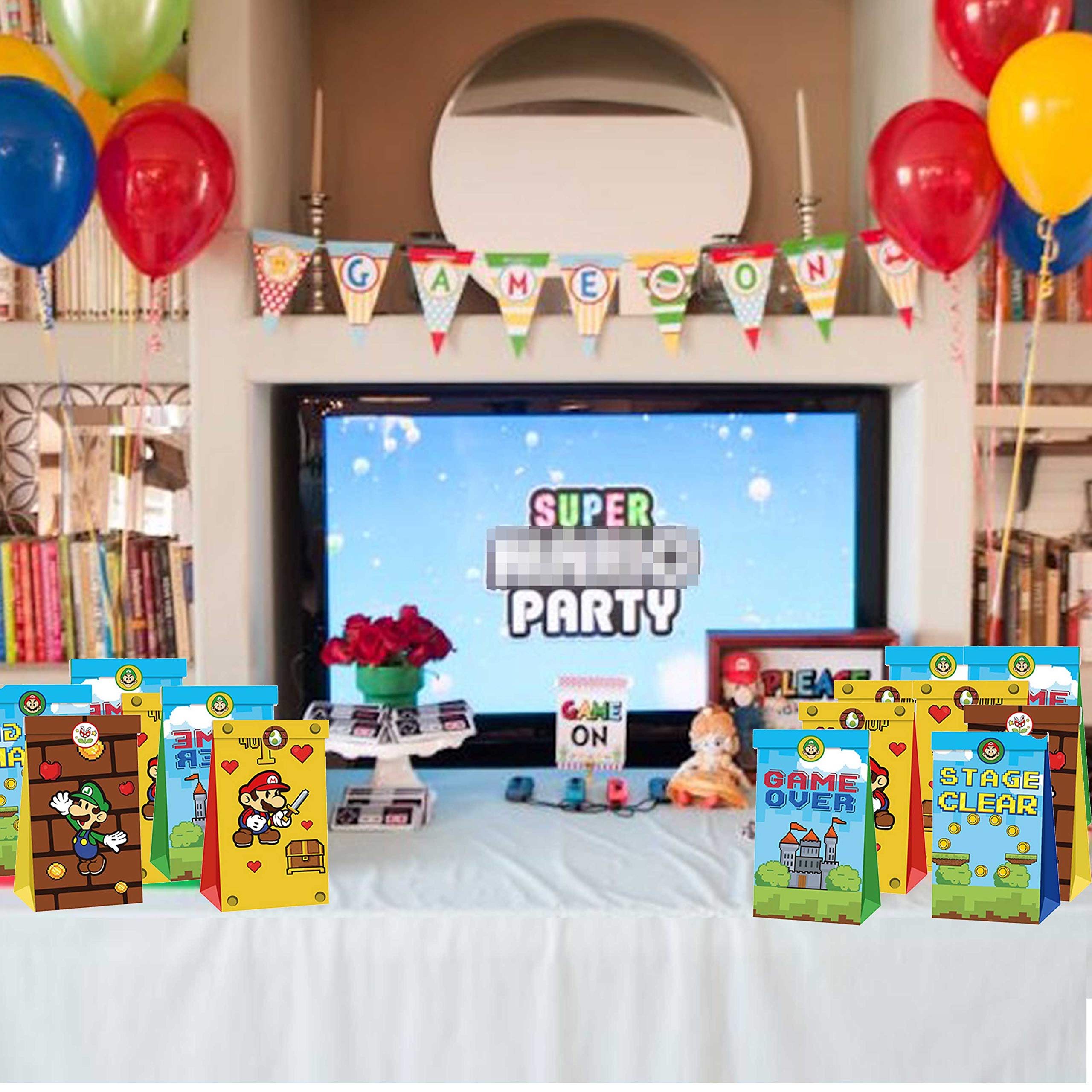 Buy TUWUNA 24 Packs Mario Goodies Candy Treat Bags with Stickers ...