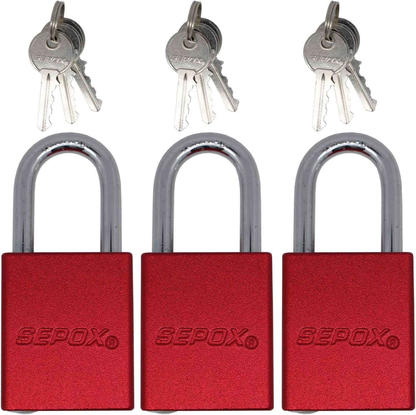 SEPOX® Solid Aluminum Safety Padlock Keyed Alike 1-1/2" (38mm) Wide ...