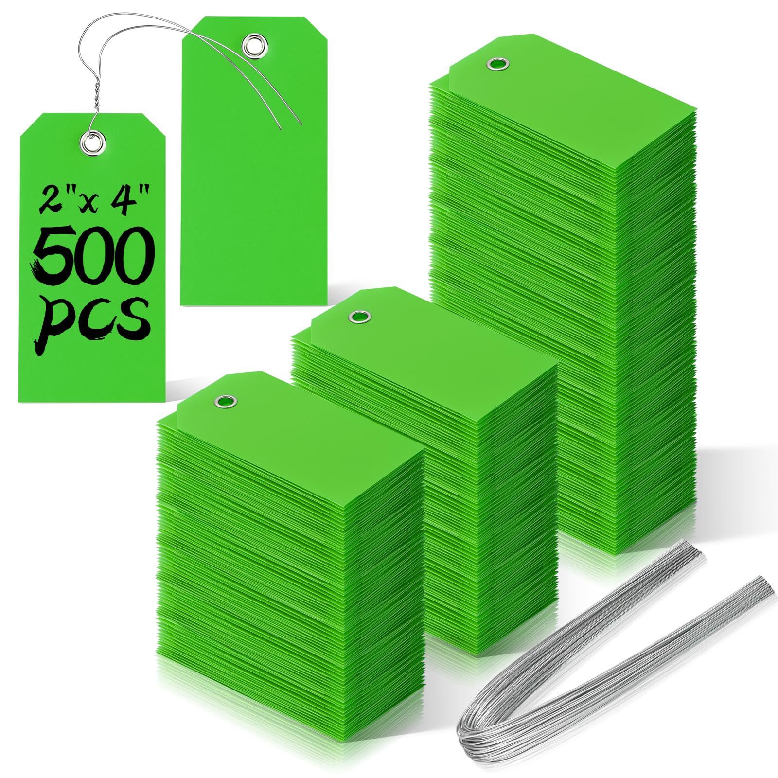 Amazon.com : 500 Pieces Plastic Shipping Tags with Wire Waterproof Hang ...