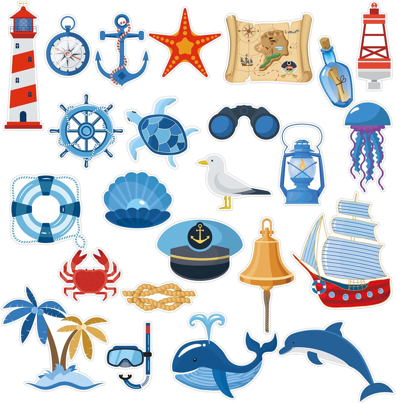 Amazon.com: 24 Pcs Ocean Cruise Door Decorations Magnetic Sailing Car ...