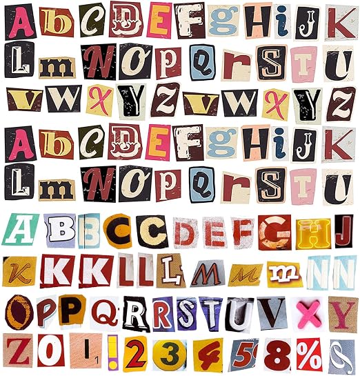 NXPWRC 97 Retro Letter Stickers, Self-Adhesive, Multicolor, Modern ...