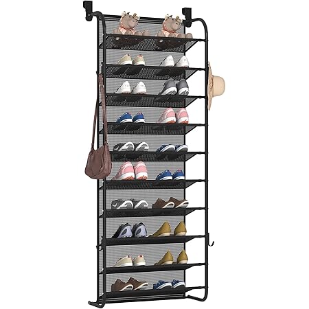 Amazon.com: Whitmor 36 Pair Over-The-Door Rack-Gunmetal Gray Shoe ...