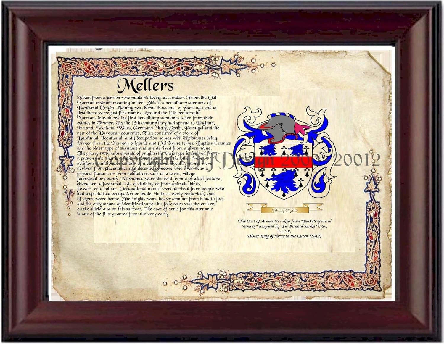 Amazon.com: Mellers Coat of Arms/ Family Crest on Fine Paper and Family ...