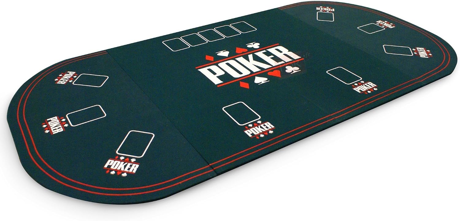 Table de Poker Pliable XXL 8 Joueurs - 160x80cm - Tapis Poker Vert avec ...
