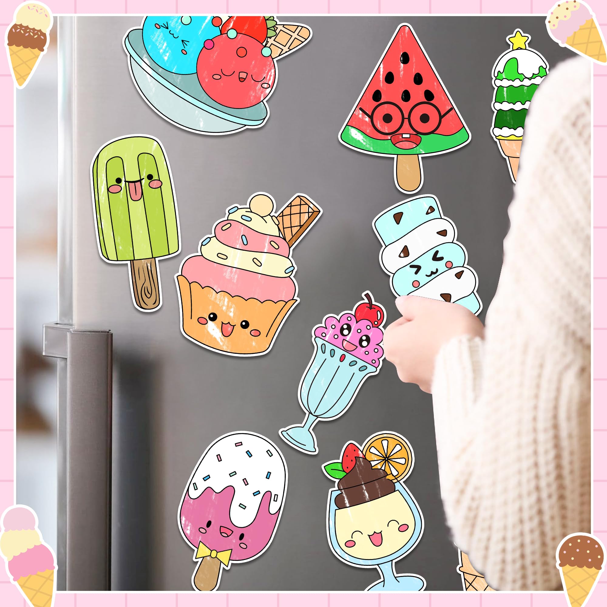Snapklik.com : Ice Cream Coloring Arts Crafts Kits - 30Pcs Summer Ice ...