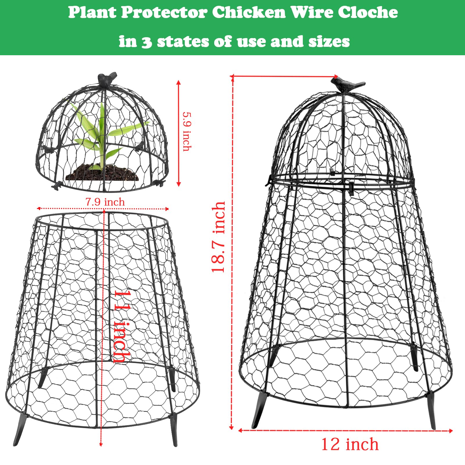 Snapklik.com : Plant Protector Chicken Wire Cloche 8 PCS, Plant ...
