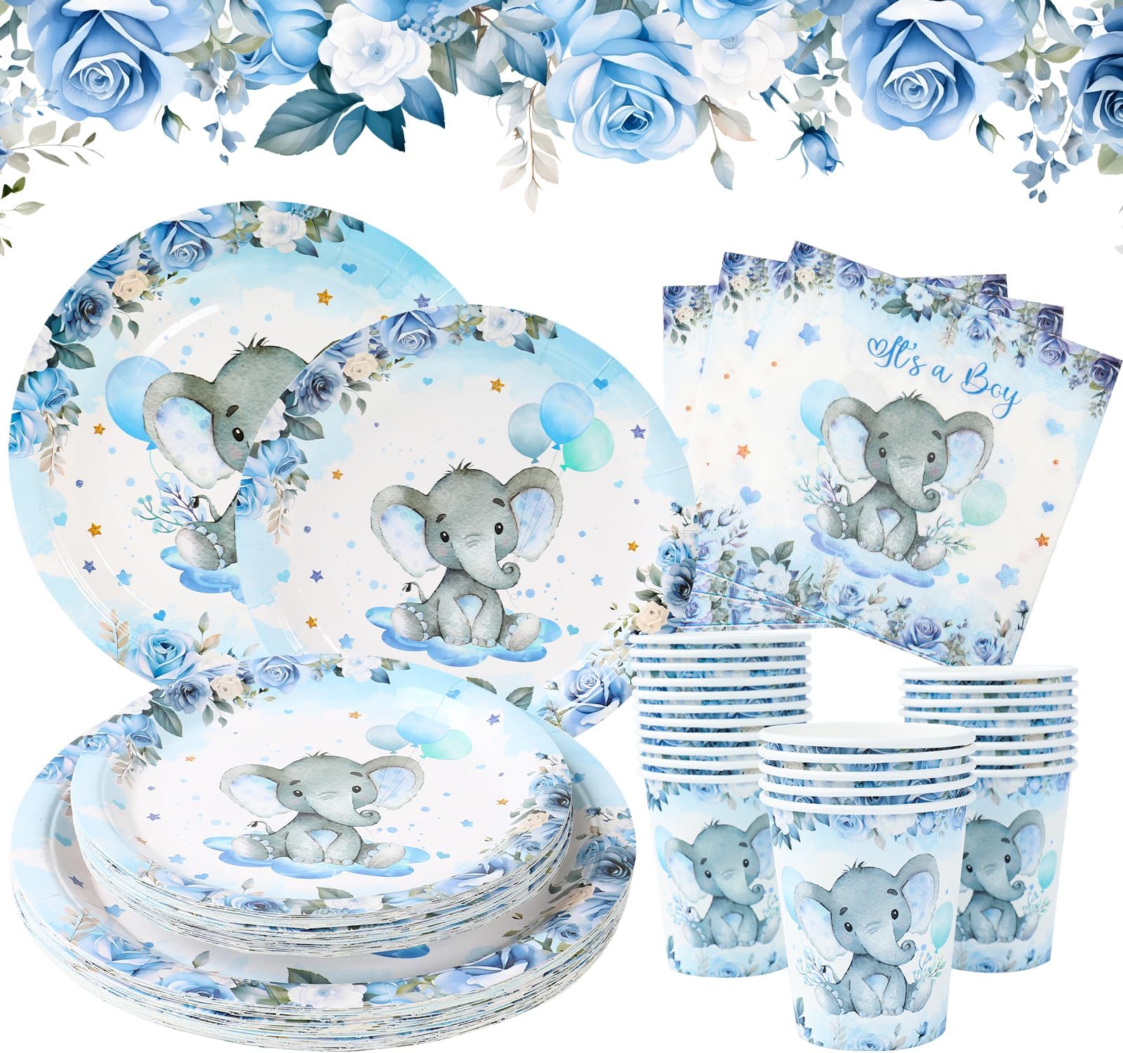 Amazon.com: Elephant Baby Shower Decorations for Boy Baby Elephant Baby ...