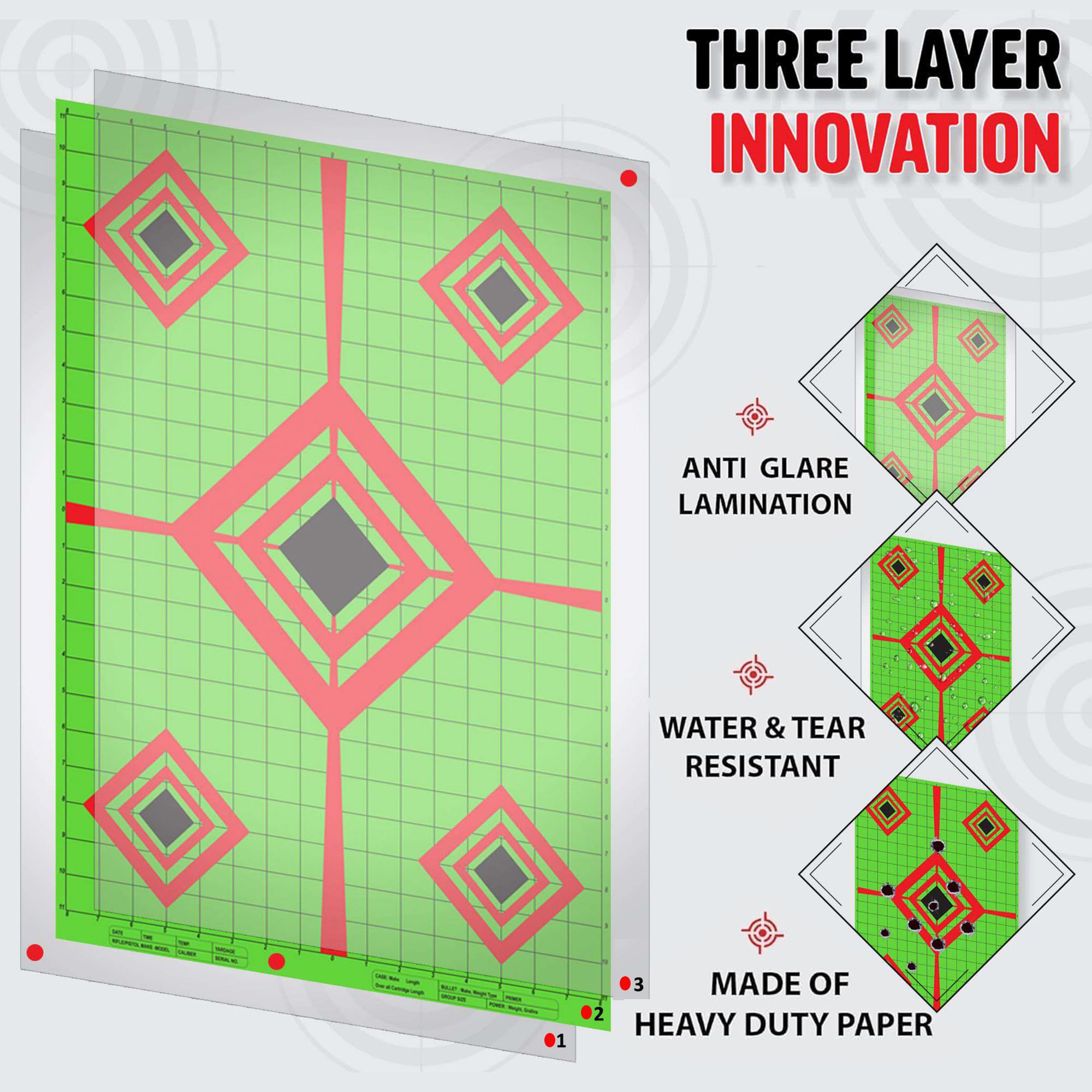 Snapklik.com : Heavy Duty SightIn 48 Paper Targets - Indoors & Outdoor ...