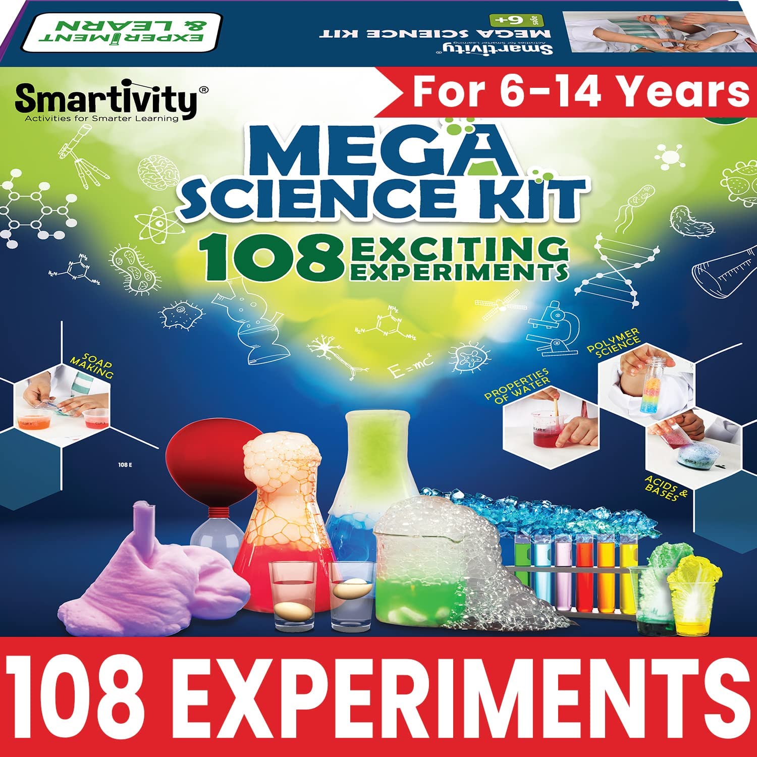 Buy Smartivity Mega Science Kit | 108 Chemistry Experiment Kit for Boys ...