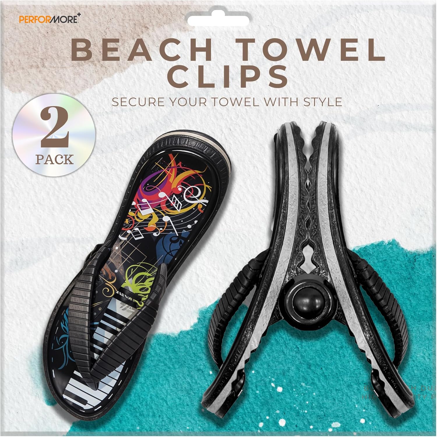 Amazon.com: PERFORMORE Flip Flop Beach Towel Clips, 2 Pack, Portable ...
